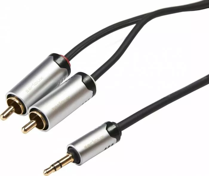 Cablu audio Serioux Premium jack 3.5mm - 2 RCA 1.5m Negru srxc-x1.5m08 ...