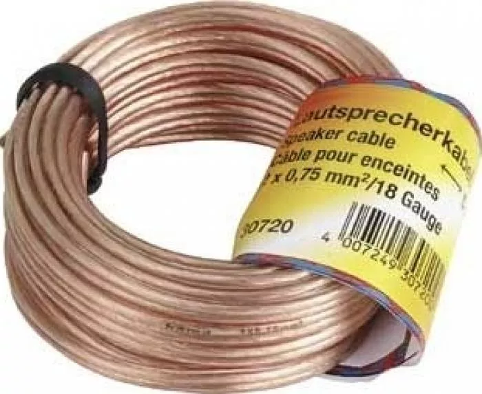 Cablu Boxe Hama 2x0 75mm 10m Transparent 4007249307217 - cel.ro