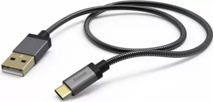 Cablu Date Incarcare Hama USB C 1.5m Metal 4047443347466 - cel.ro