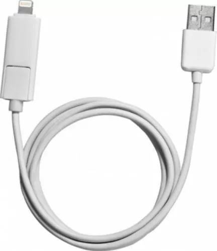 Cablu de Date Tellur 2in1 micro USB + iPhone 5 6 1m Alb tll155041 - cel.ro