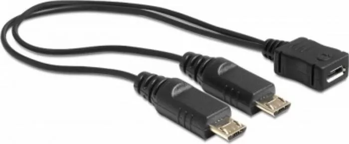 Cablu Delock micro USB B M la 2x micro USB B T 20.5cm Negru 65440 - cel.ro