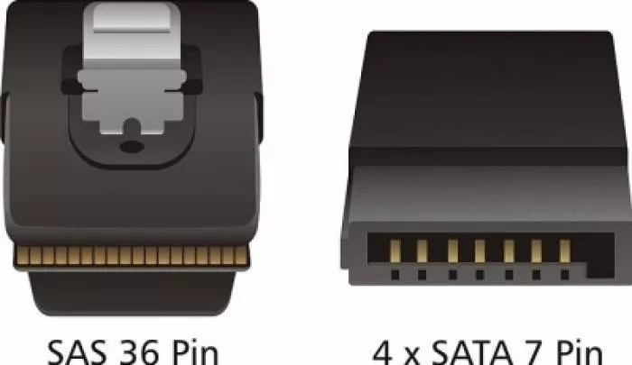 Cablu Delock mini SAS 36 pini SFF 8087 la 4 x SATA 50cm 83057 - cel.ro