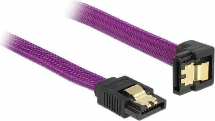Cablu Delock SATA3 drept/unghi 50cm Mov 83696