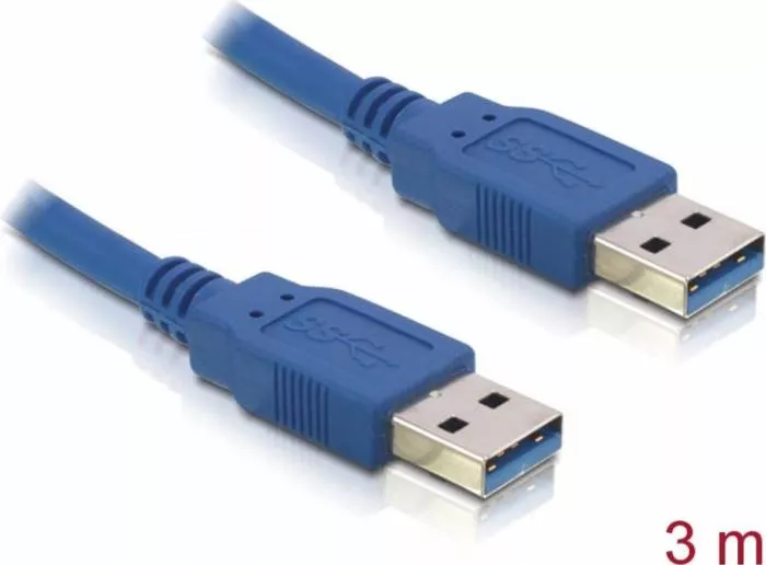 Cablu Delock USB 3.0 Tip A tata la USB 3.0 Tip A tata 3m Albastru 82536 ...
