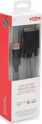 Cablu video Ednet DisplayPort tata la DVI-D tata 2m Negru 84502 - cel.ro