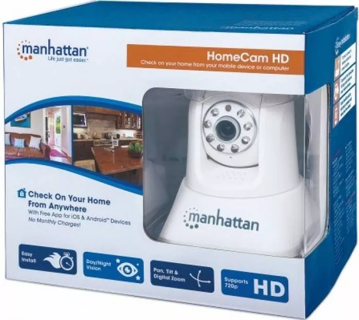 Camera interior Manhattan Wireless Infrarosu HomeCam HD 720p alba