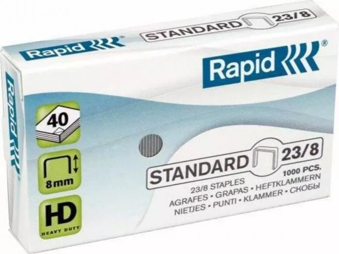 Capse RAPID Standard 23-8 1000 buc-cutie - pentru 10-40 coli ra ...