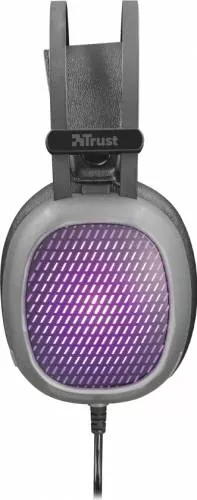 Casti Trust Lumen Iluminated cu microfon Negre 22447 - cel.ro