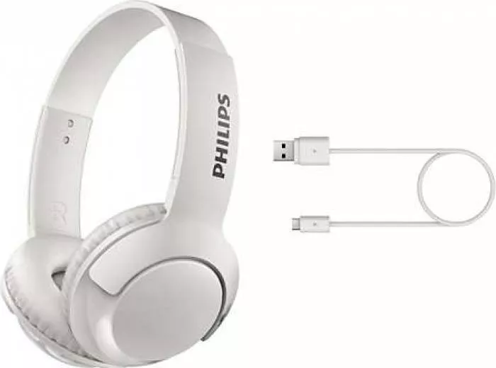 Casti Bluetooth Philips shb3075wt00 Bass+ Wireless On Ear Alb shb3075wt ...