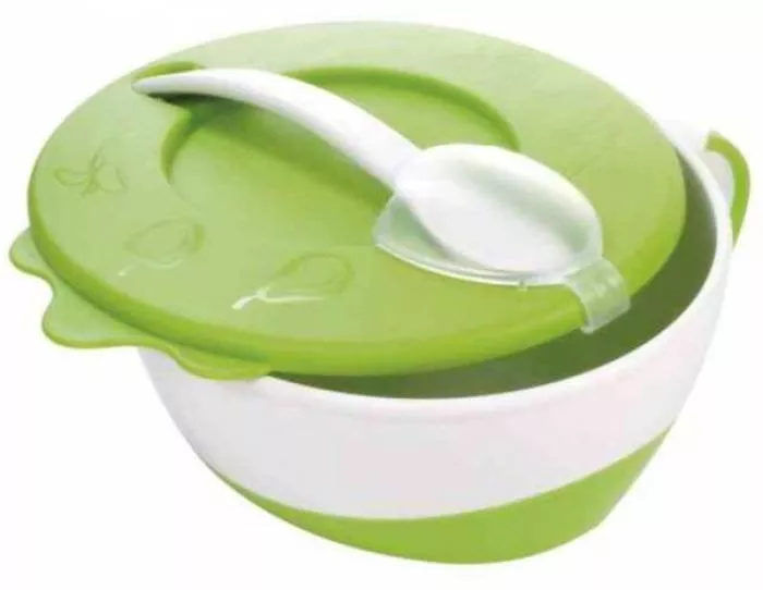 Castronel cu lingurita si capac Canpol verde 31406gr - cel.ro