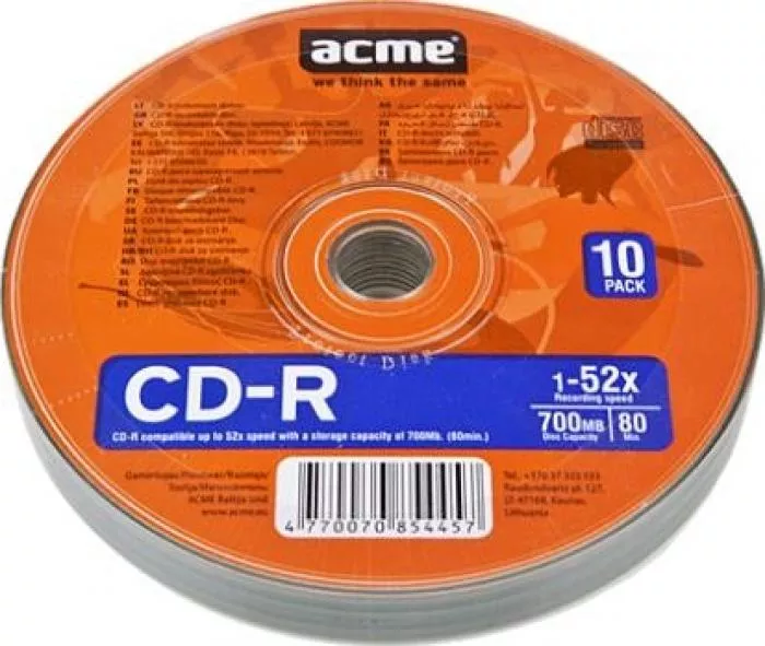 CD-R 700MB 52X Acme 10 buc set acm4770070854457 - cel.ro