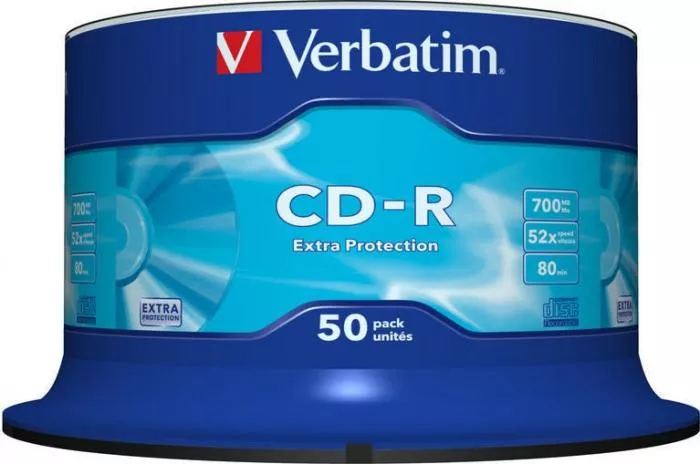 CD-R 700MB 80 min 52X Verbatim 50 buc set Extra Protection 43351 - cel.ro