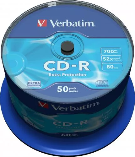 CD-R 700MB 80 min 52X Verbatim 50 buc set Extra Protection 43351 - cel.ro