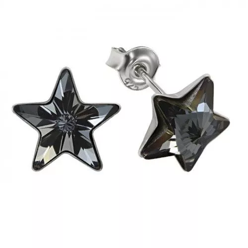 Cercei argint 925 cu swarovski elements 10 mm Silver Night csts1025 - cel.ro