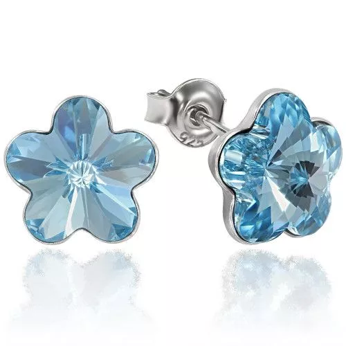 Cercei argint 925 cu swarovski elements Aquamarine cfs1006 - cel.ro