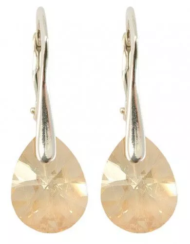 Cercei argint 925 cu swarovski elements Golden Shadow ccus631 - cel.ro