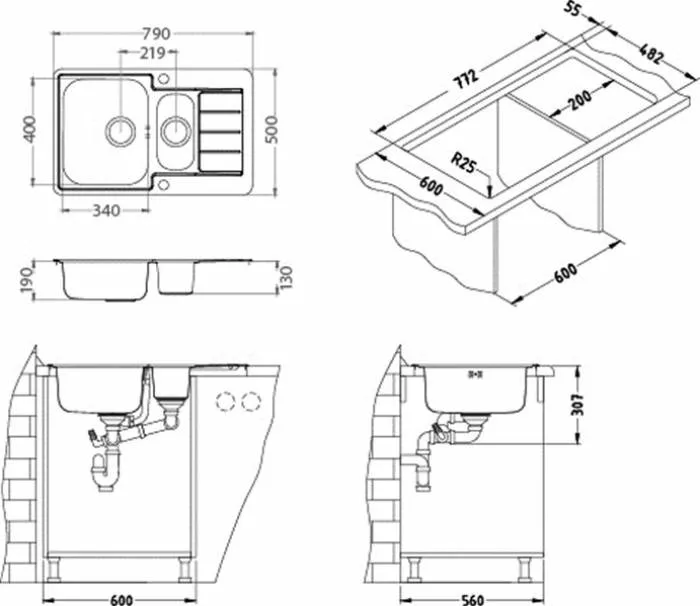 Chiuveta bucatarie Alveus Line 70 Leinen ST Inox 1119560 - cel.ro