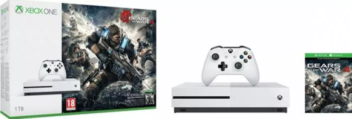 Consola MICROSOFT Xbox One Slim 1TB alb + Joc Gears of War 4 cod ...