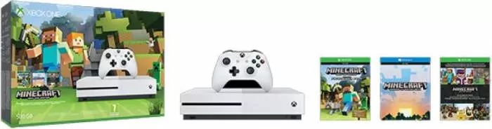 Consola MICROSOFT Xbox One Slim 500 GB alb + Joc Minecraft Favourites ...