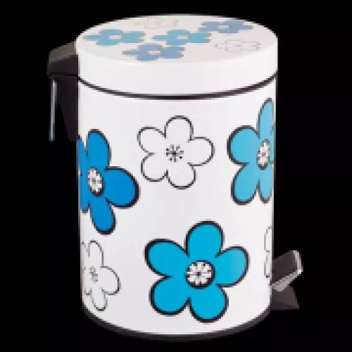 Cos gunoi cu pedala FLOWER 5L albastru mn018582