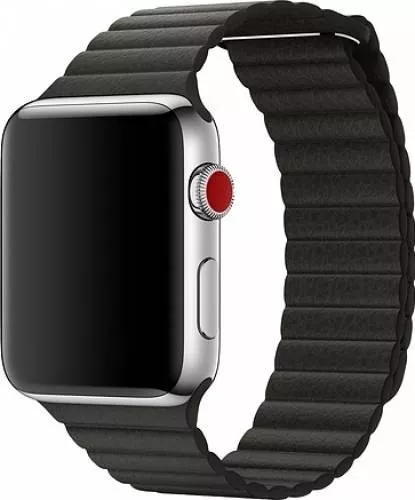 Curea Apple Watch 42mm Leather Medium Charcoal Gray