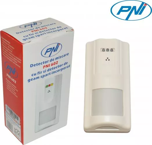 Detector de miscare cu fir si detector de geam spart incorporat PNI 602 ...