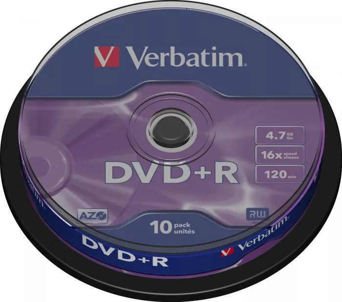 DVD+R 4.7 GB 16x Verbatim 10 buc set Matt Silver ver43498 - cel.ro