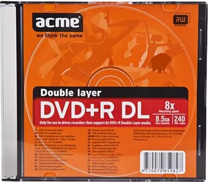 DVD+R 8.5GB 8x ACME Dual Layer 1 buc acm4770070859827 - cel.ro