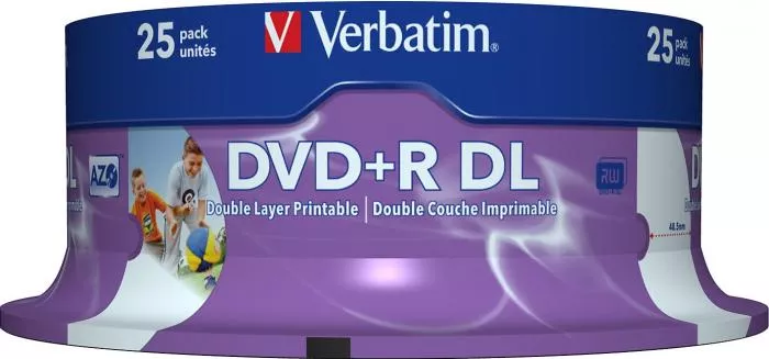 DVD+R DL 8.5GB 8X VERBATIM 25 buc set 43667 - cel.ro