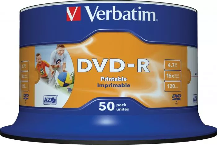 DVD-R 4.7GB 16X Verbatim 50 buc set Wide Inkjet Printable ver43533 - cel.ro