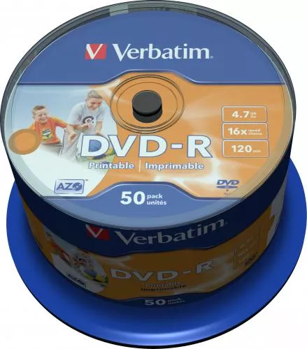 DVD-R 4.7GB 16X Verbatim 50 buc set Wide Inkjet Printable ver43533 - cel.ro