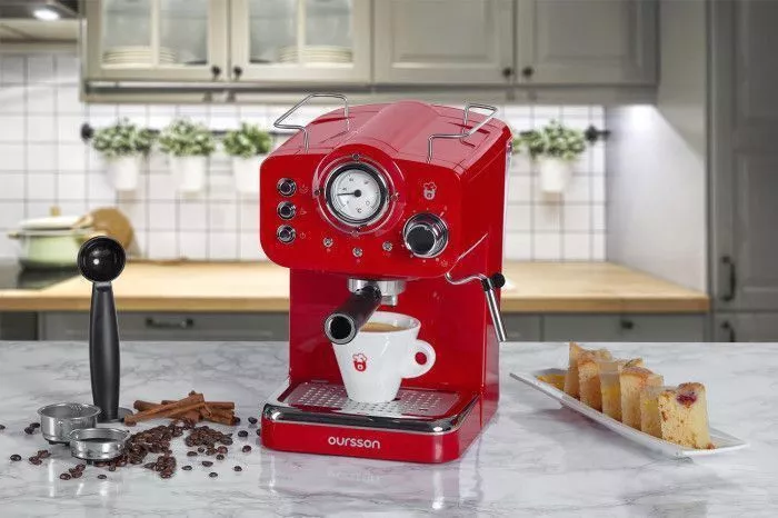 OURSSON EM1500RD 15 bari cu sistem de spumare 3 ani garantie 900W Rosu ...