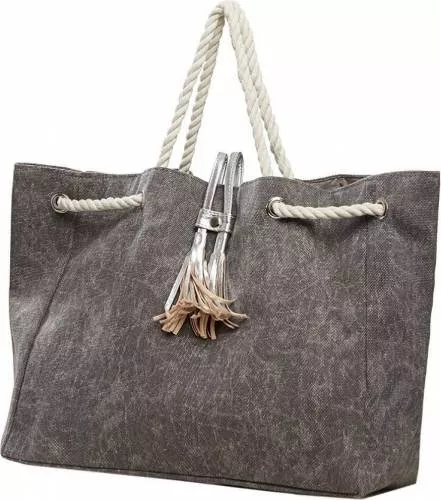 Geanta de Plaja Heinner 34X58 cm Gri hr-hbag58-bwn - cel.ro