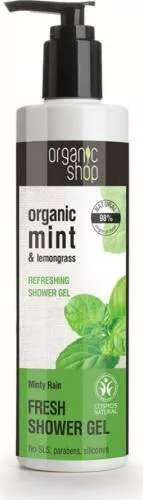 Gel de dus bio Organic Shop cu menta si lemongrass Minty Rain 280 ml 1526E - cel.ro