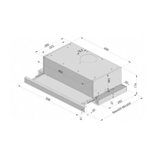 Hota incorporabila telescopica Pyramis SILVER SLIDING 1350 FBG 483mc/h ...