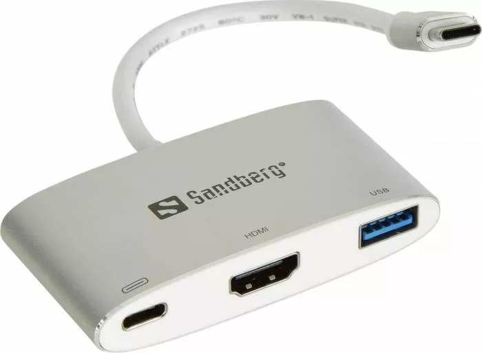 Hub USB-C Sandberg Adaptor Micro USB-C pentru HDMI USB si USB-C pentru ...