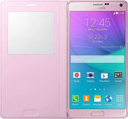 Husa Telefon S-View Cover Samsung Galaxy Note 4 Roz SAEF-CN910BPEGWW ...