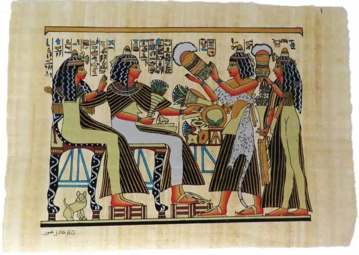 Imagine de perete 41/30cm tablou stil egiptean pictat manual hartie de ...