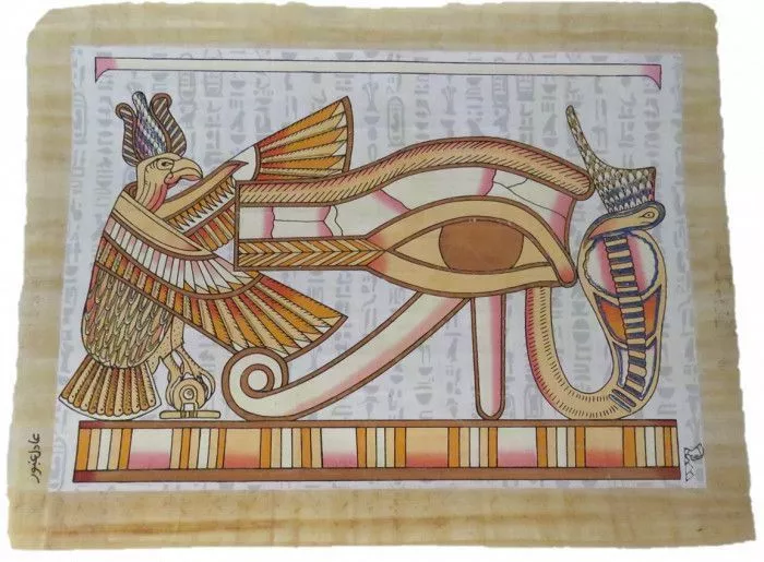 Imagine de perete tablou stil egiptean pictat manual hartie de papirus ...