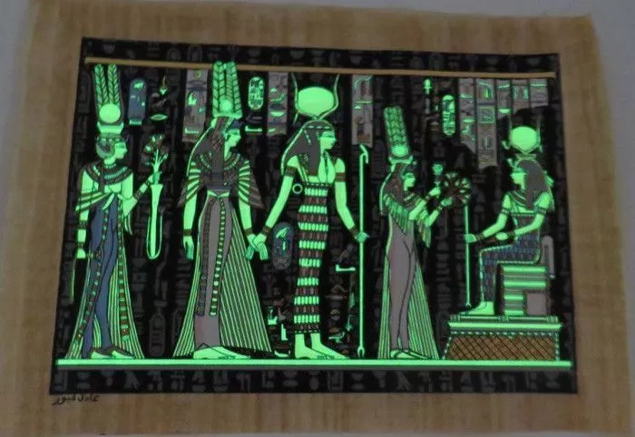 Imagine de perete 42/33cm dualwiew tablou stil egiptean pictat manual ...