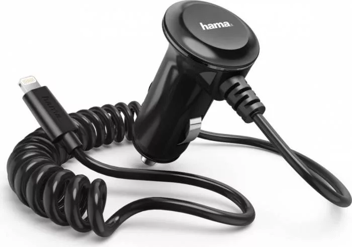 Incarcator Auto Hama cablu integrat Lightning 1A Negru 4047443310941 ...