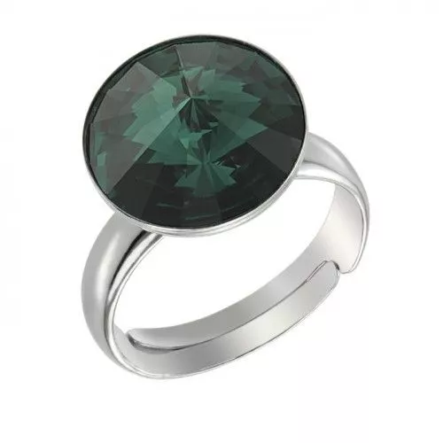 Inel argint 925 rodiat cu swarovski elements 12 mm Emerald ir1216 - cel.ro