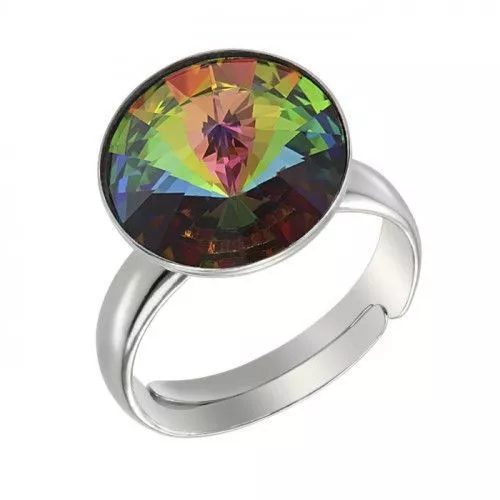 Inel argint 925 rodiat reglabil cu swarovski elements 12 mm Vitrail Medium - cel.ro