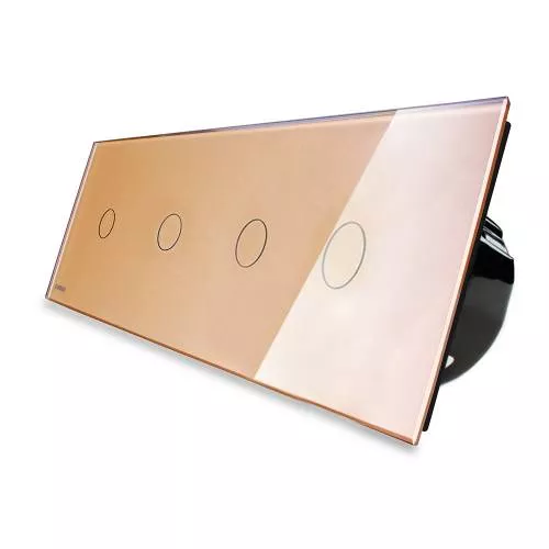 Intrerupator cu touch Livolo din sticla cu 4 intrerupatoare simple ...