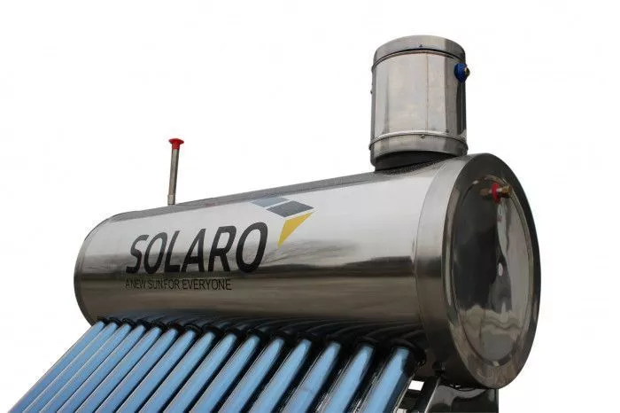 Kit Panou solar apa calda SOLARO 135 litri INOX 15 tuburi mari si vas ...