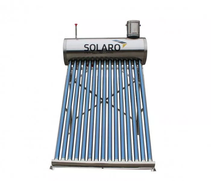 Kit Panou solar apa calda SOLARO 135 litri INOX 15 tuburi mari si vas ...