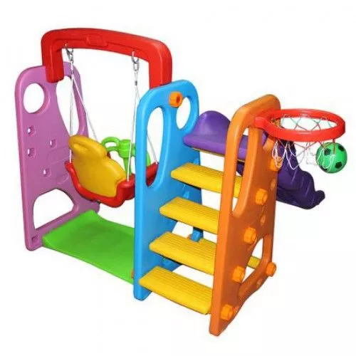 Loc de joaca 3 in 1 tobogan leagan cos baschet Kota Baby pentru - cel.ro