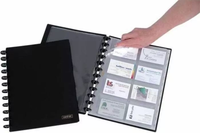 Mapa A4 pentru 192 carti de vizita AURORA Adoc - coperta neagra 9287. ...