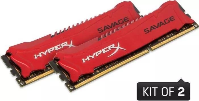 Kit Memorie HyperX Savage 8GB 2x4GB DDR3 1600MHZ CL9 Red hx316c9srk2/8 ...