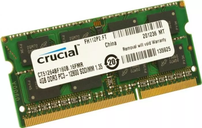 Memorie Laptop Micron Crucial 4GB DDR3 1600MHz CL11 ct51264bf160b - cel.ro
